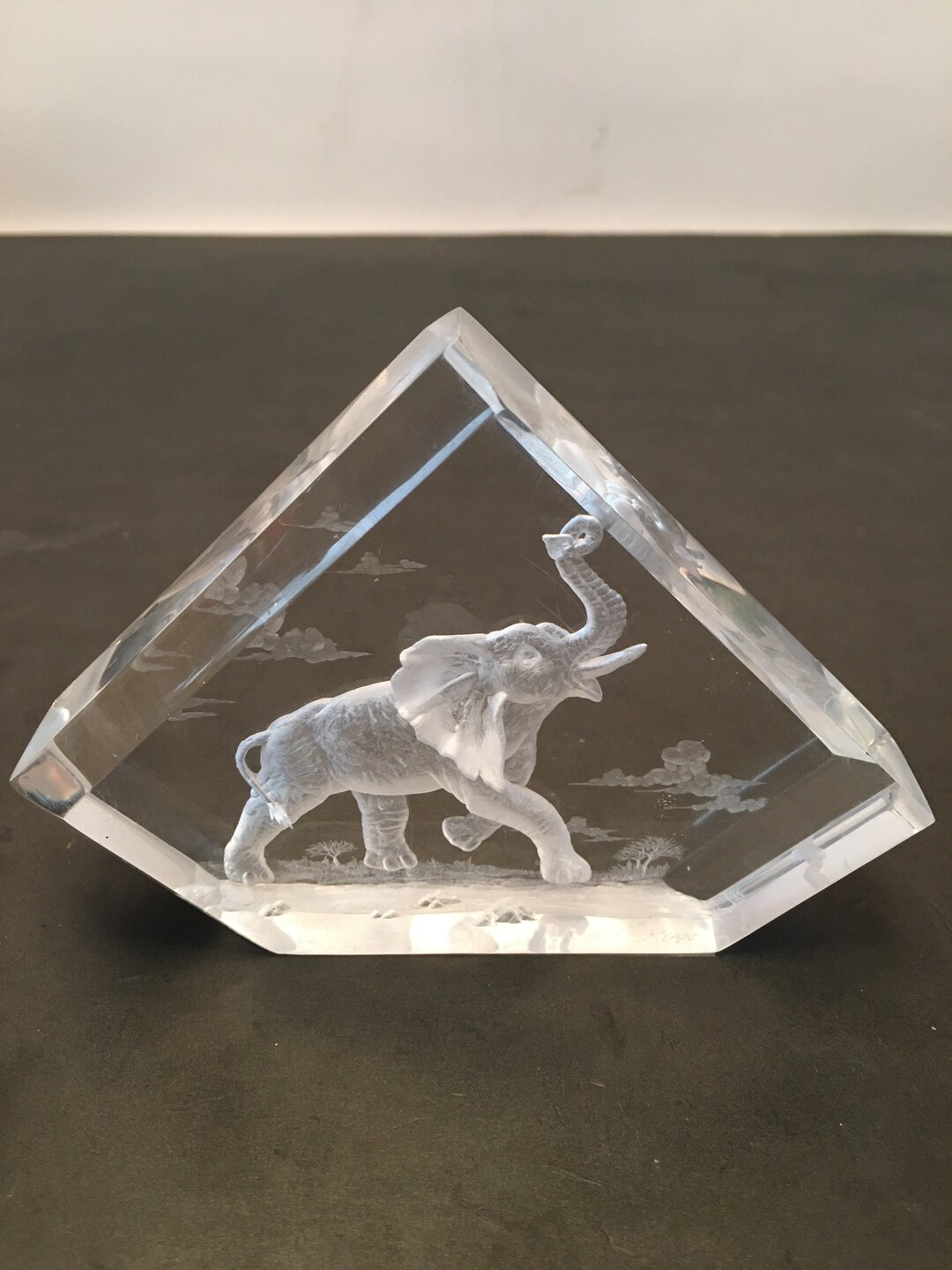 Elephant Paperweight/hand Carved Poly Resin Elephant Paperweight ...