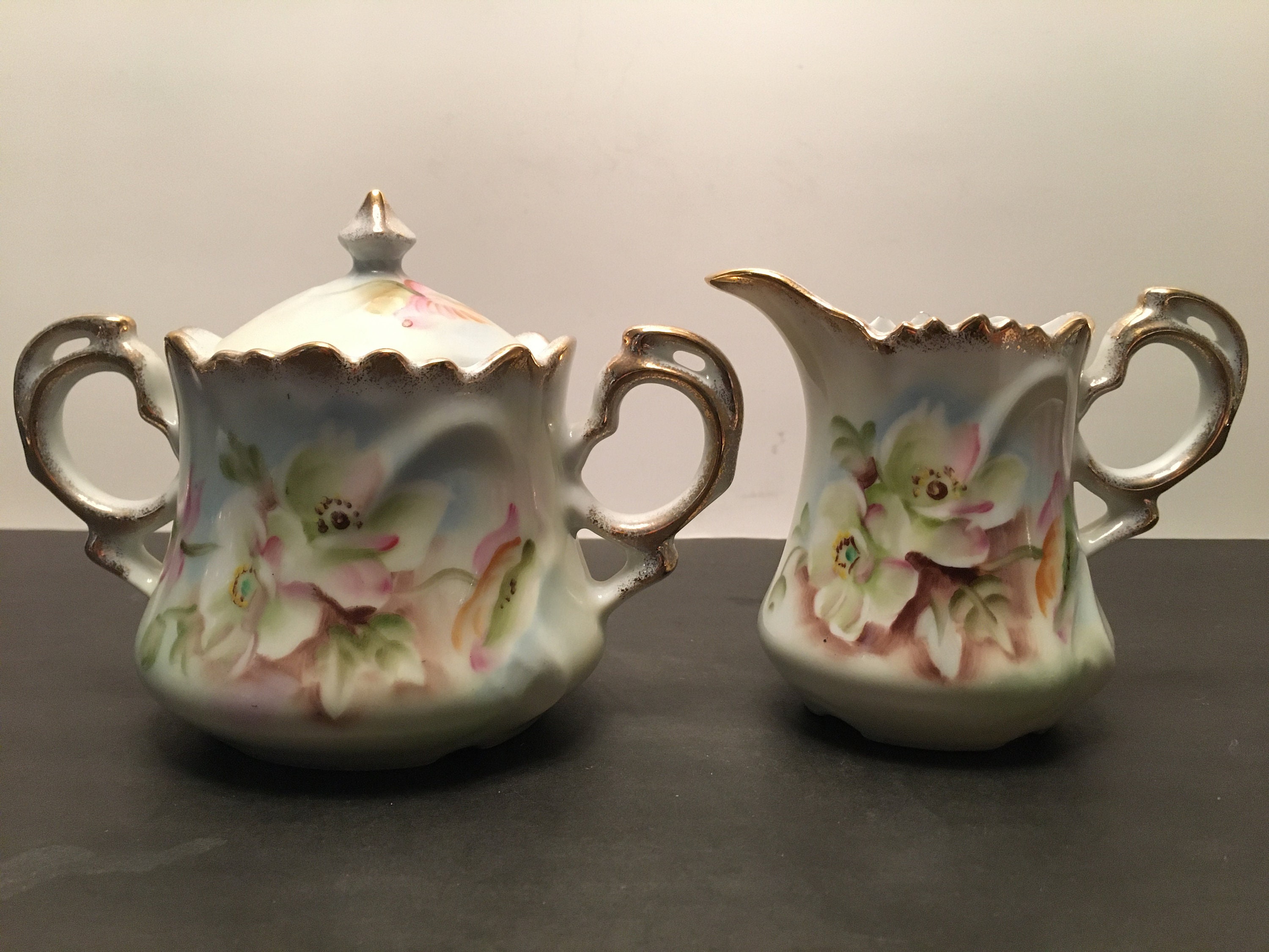 LEFTON China Wild Rose Cream And Sugar Set/Heritage Green Wild | Etsy