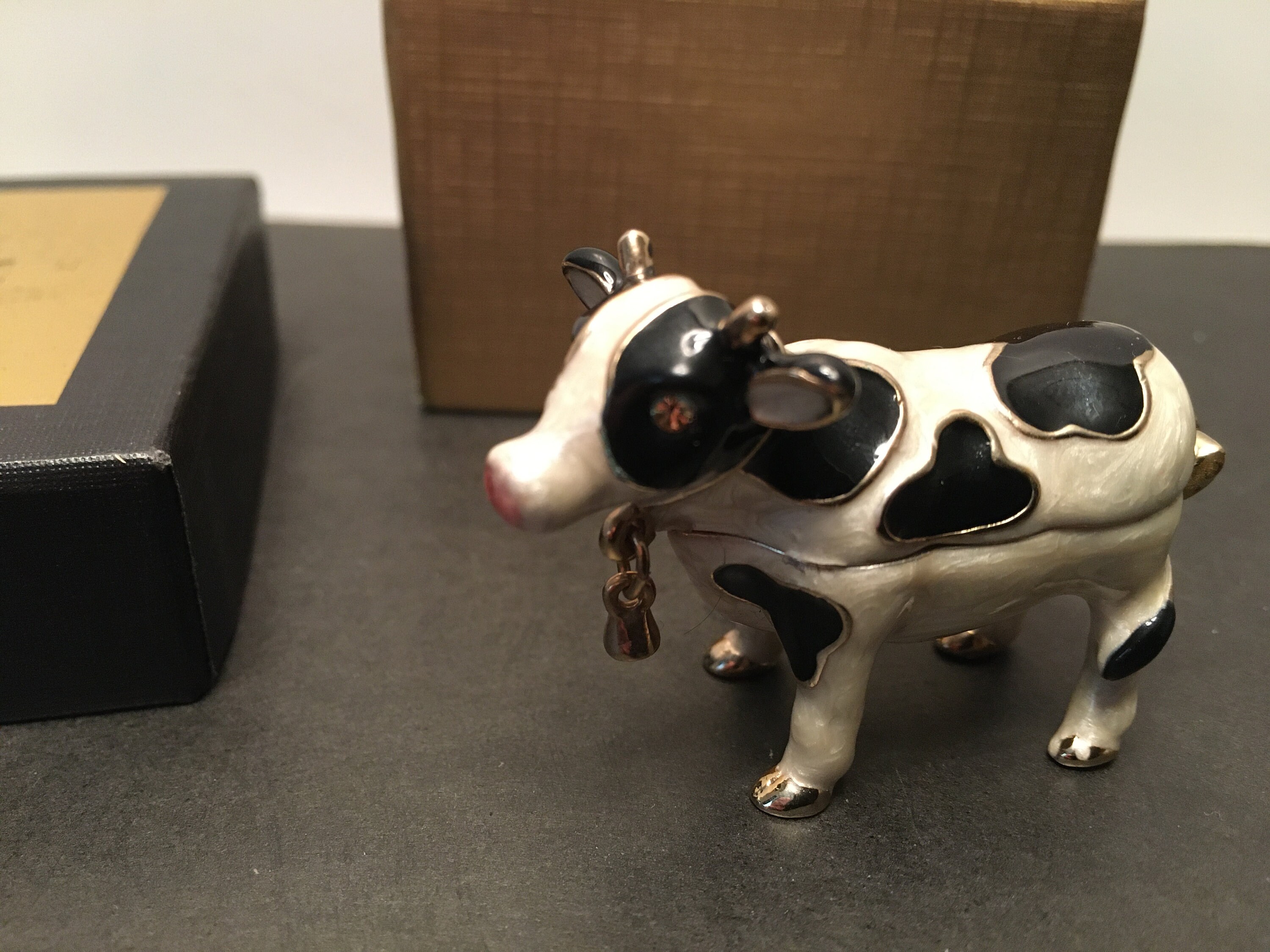 MONET Cow Trinket Box/metal Cow Trinket Box/magnetic Cow - Etsy
