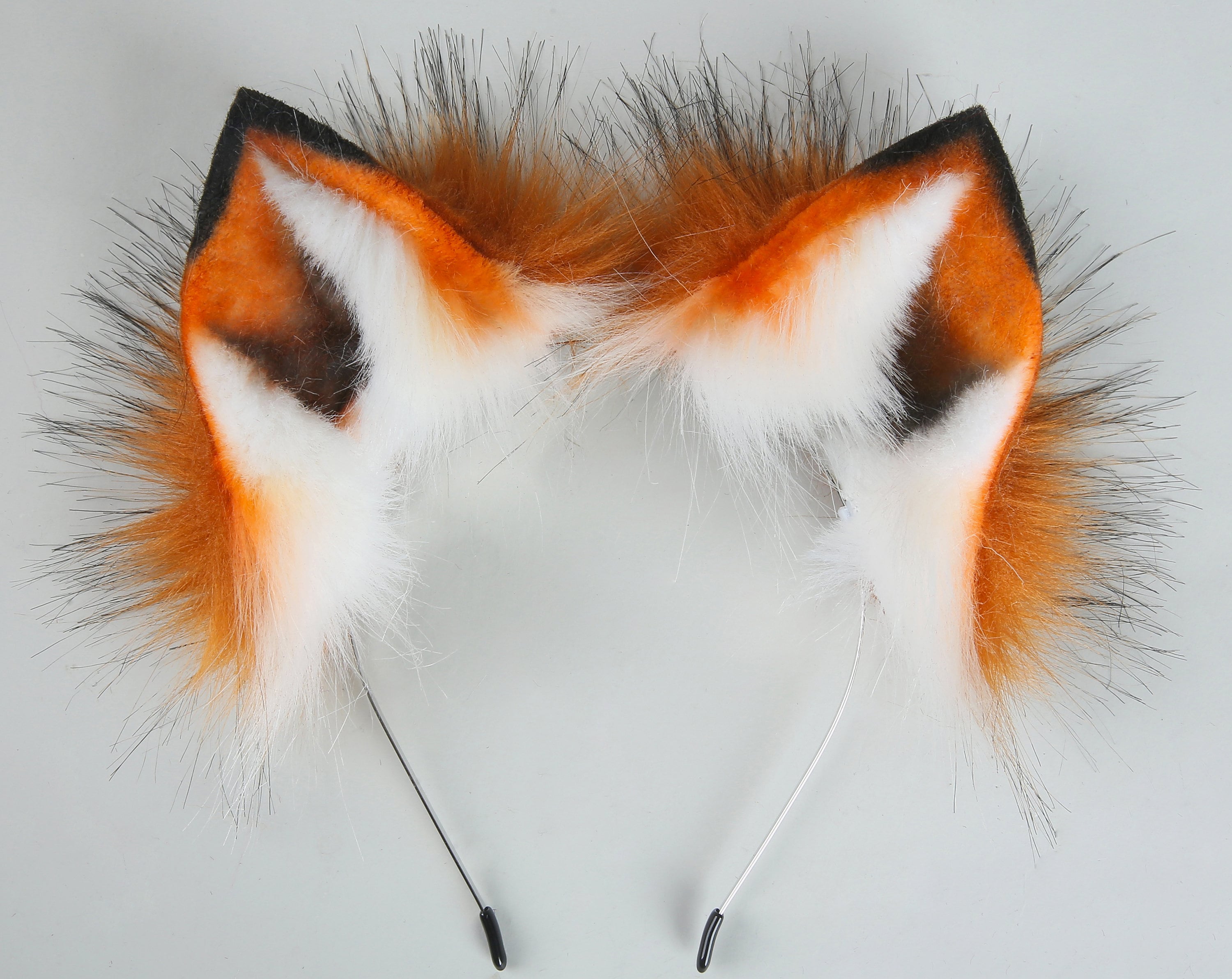 Brown White Tug Tail Plug and Ear Set Faux Fur Fox Tail Butt - Etsy