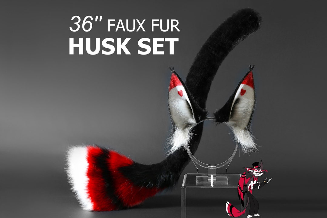 Faux Fur Husk Ears Husk Tail Hazbin Hotel Cosplay Ears - Husk Tail ...