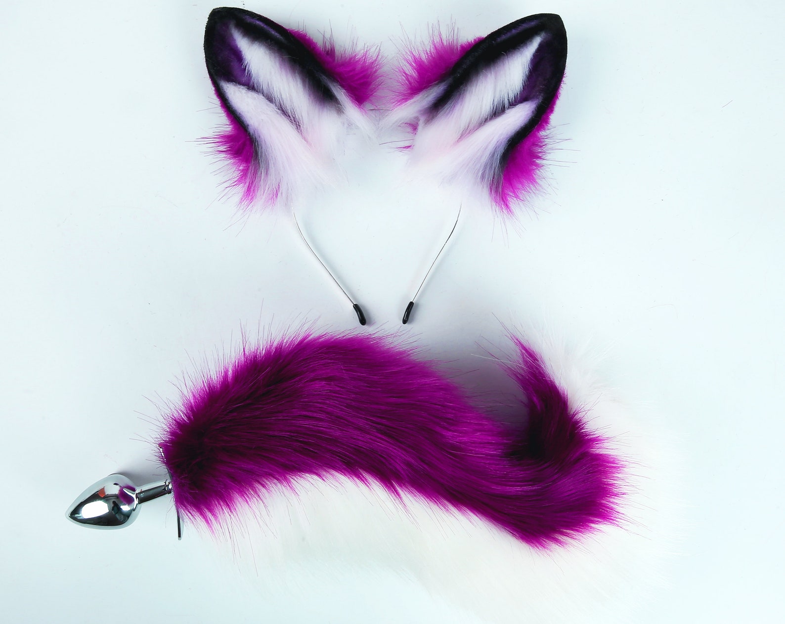 Purple Dog Tail Plug and Ear Set Shiba Inu Tail Butt Plug Dog - Etsy