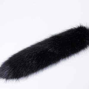 Black Realistic Faux Fur Fox Tail Fake Fur Fox Tail Anime Cosplay Wolf ...