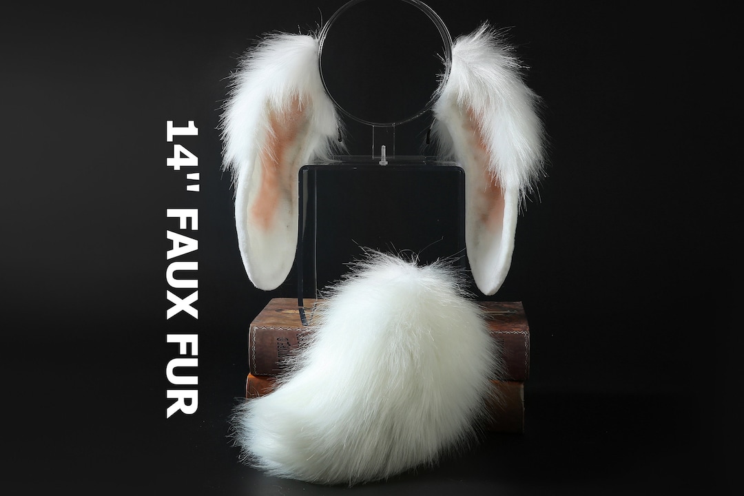 White Lop Bunny Ear and Tail Set Rabbit Ear and Tail Set Bunny Ears ...