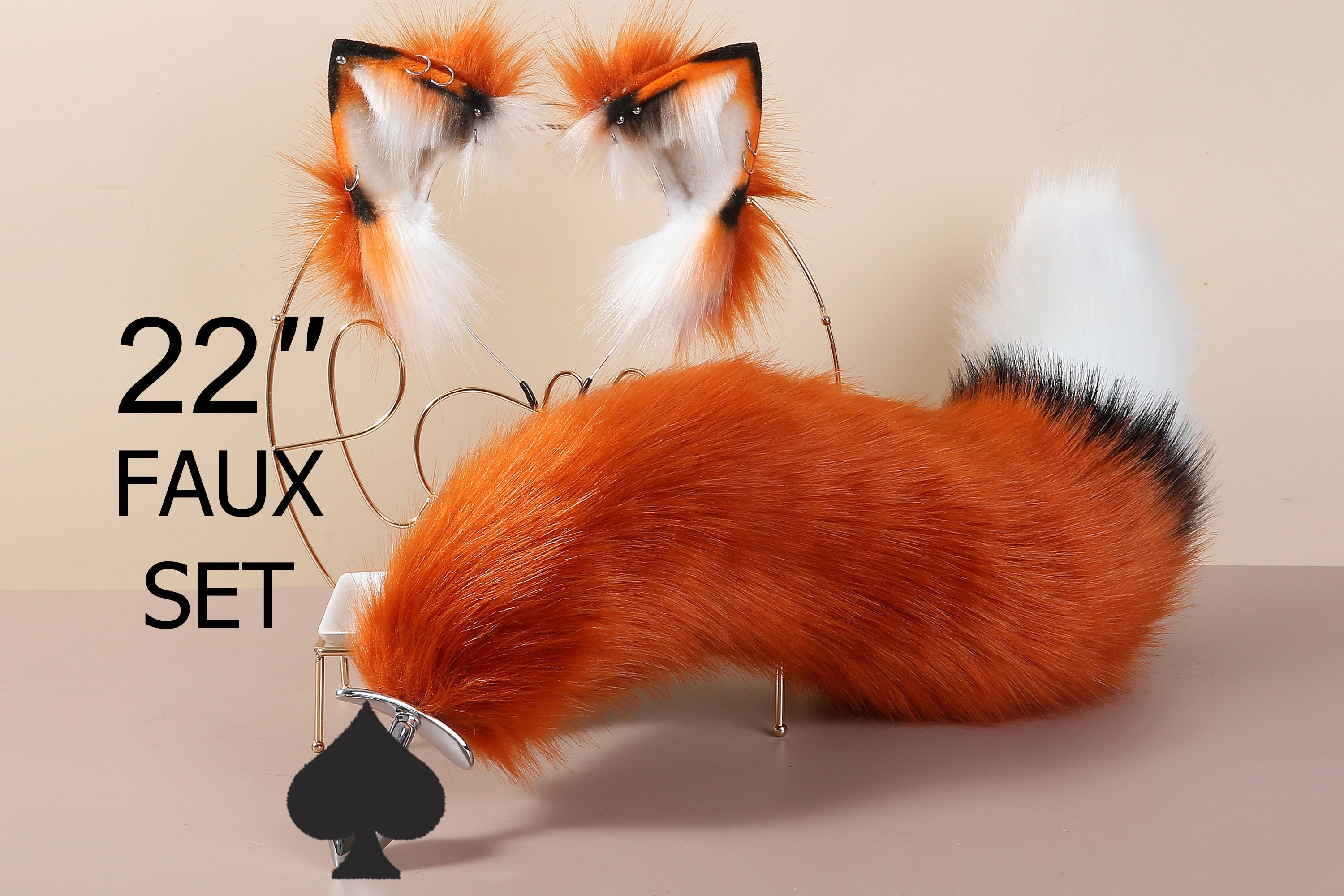Red Fox Tail Plug and Ear Set Fox Ear and Tail Butt Plug Wolf - Etsy