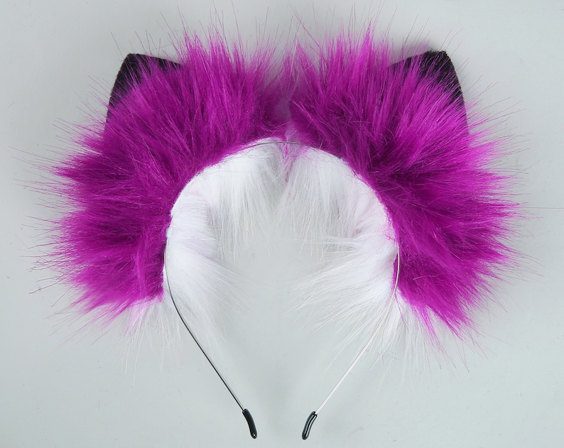 Purple Fox Tail Plug and Ear Set Fox Ear Fluffy Wolf Tail Butt - Etsy