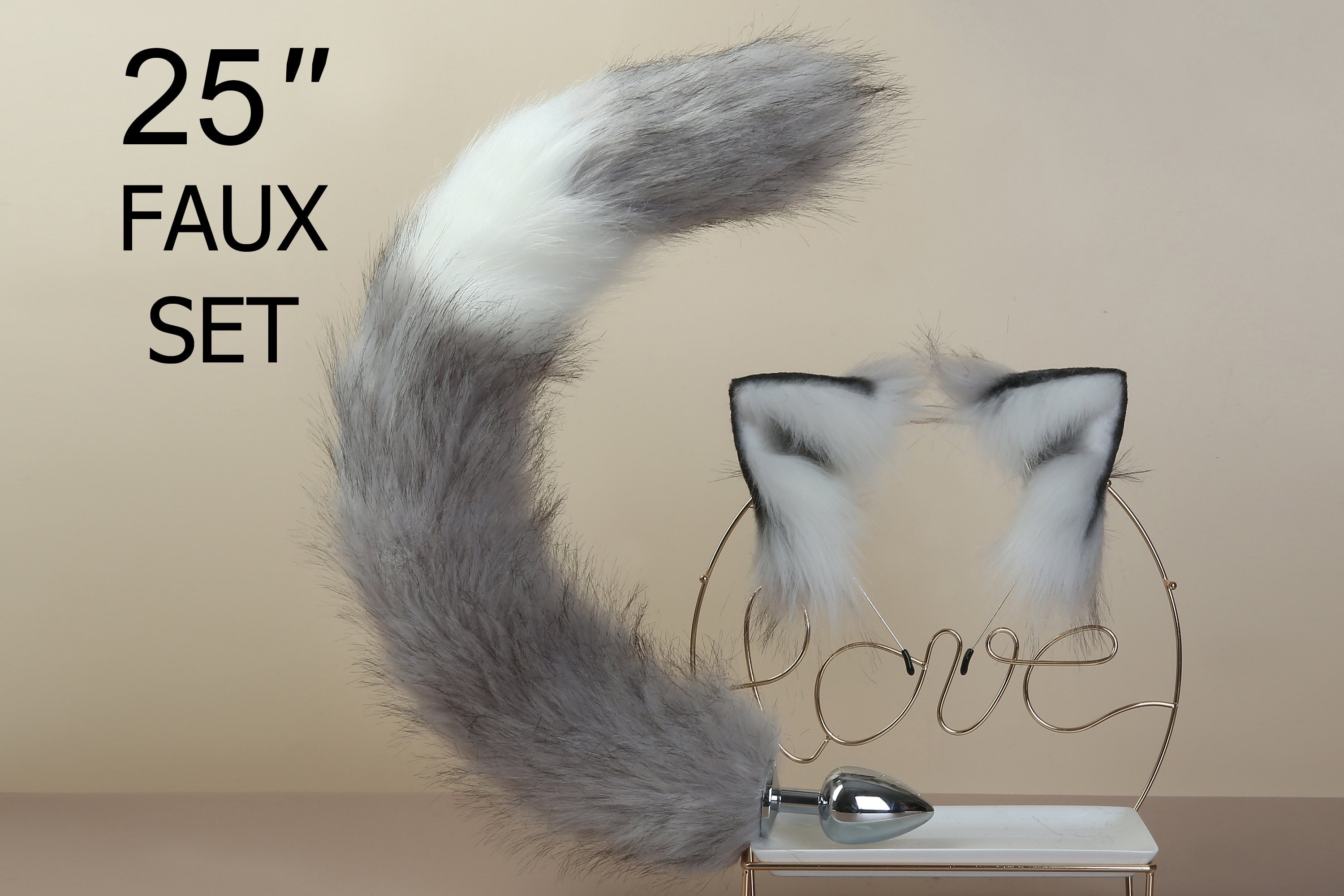 Cat tail plug and ear cat ear headband kitten ear cosplay | Etsy