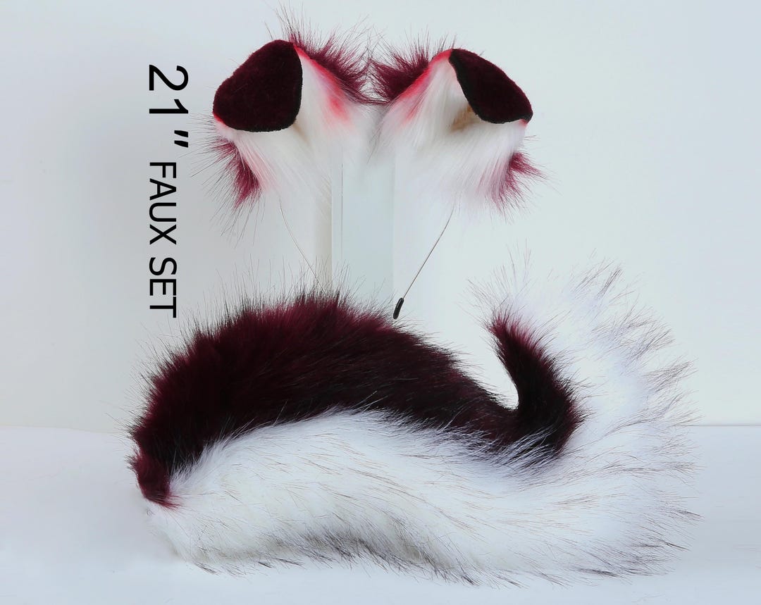 Realistic Faux Fur Puppy Tail and Ear Set Shiba Inu Dog Tail and Ears ...