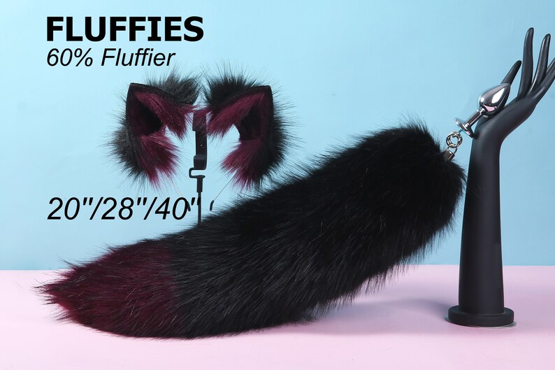 Fox Tail Plug And Ear Set Fox Ear Fluffy Wolf Tail Butt Plug Etsy