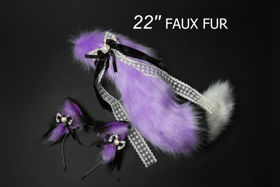 Fox Tail Plug and Ear Set Faux Fur Wolf Tail Plug and Ear Cat - Etsy