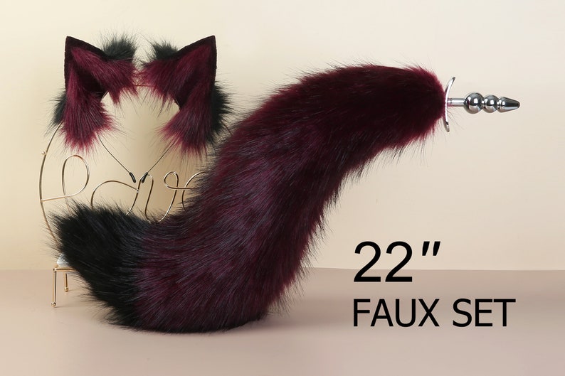Fox Tail Plug And Ear Set Wolf Tail Butt Plug Cat Tail Etsy Australia
