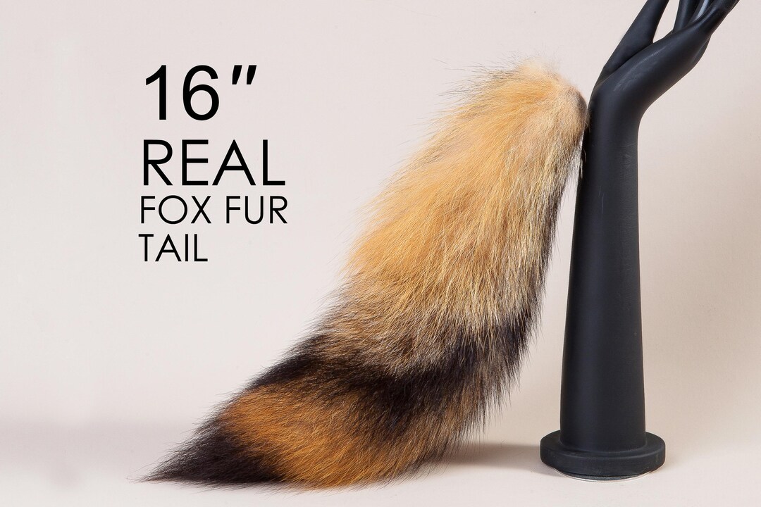 Aliriga Real Fur Fox Tail Cosplay Brown Fox Fur Fox Tail Short Wolf ...