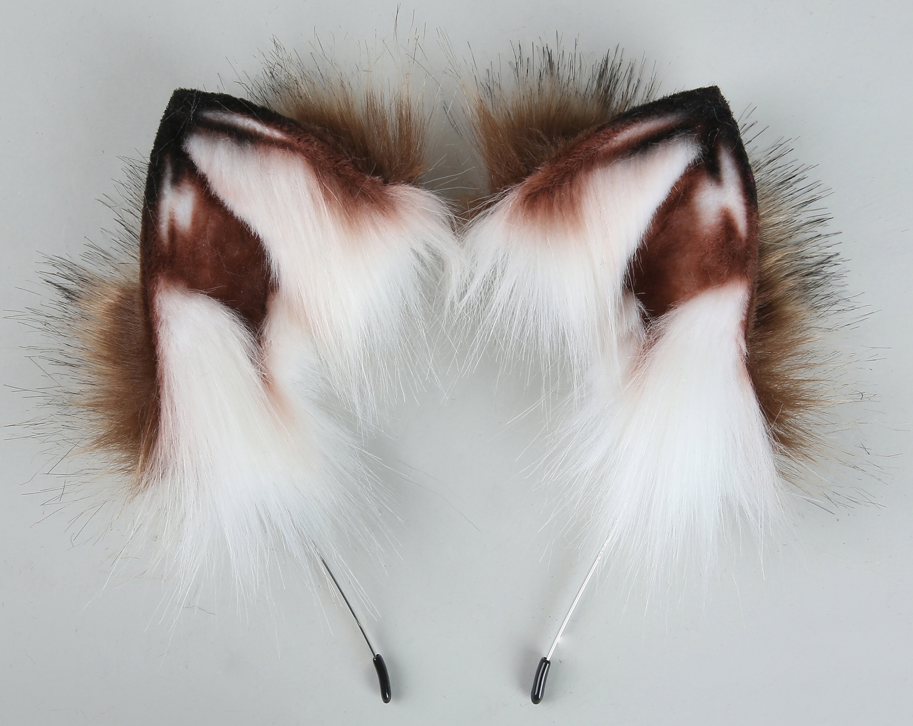 Brown Black Tug Tail Plug And Ear Set Faux Fur Fox Tail Butt Etsy