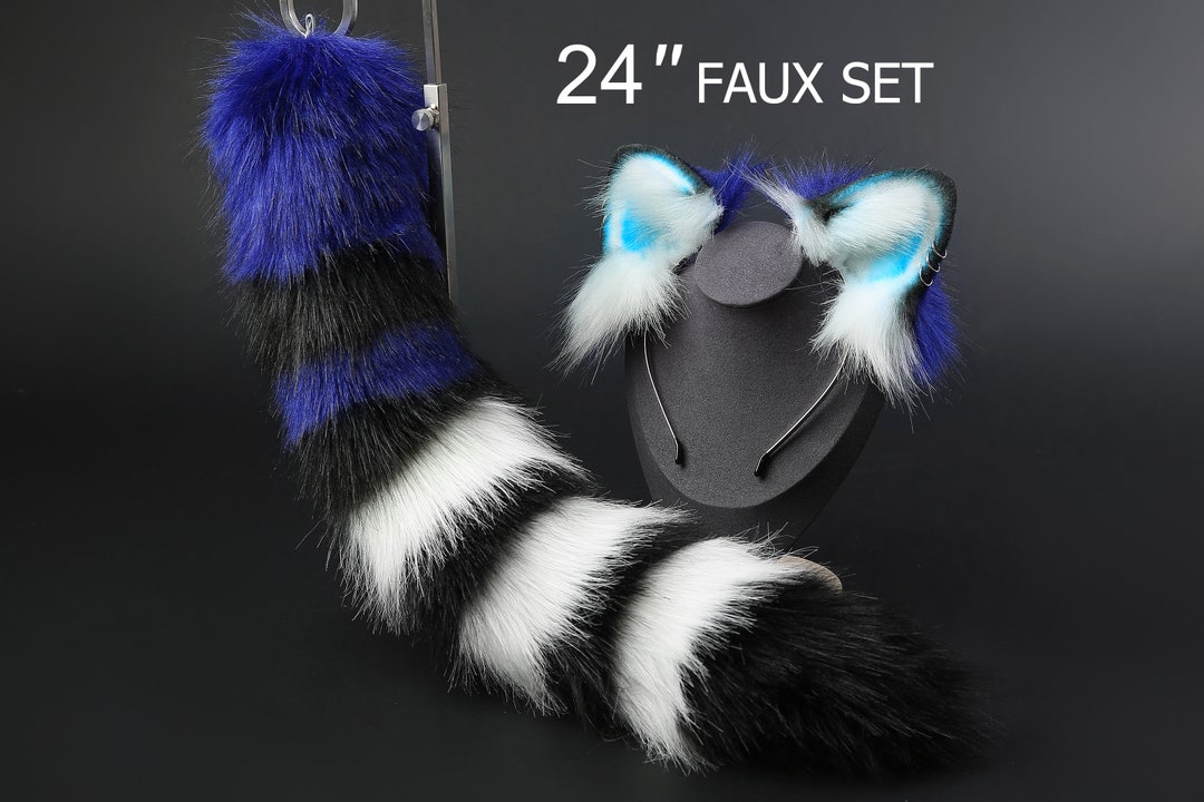 Faux Fur Raccoon Ear and Tail Plug Set Raccoons Ear and Tail Plug Set ...