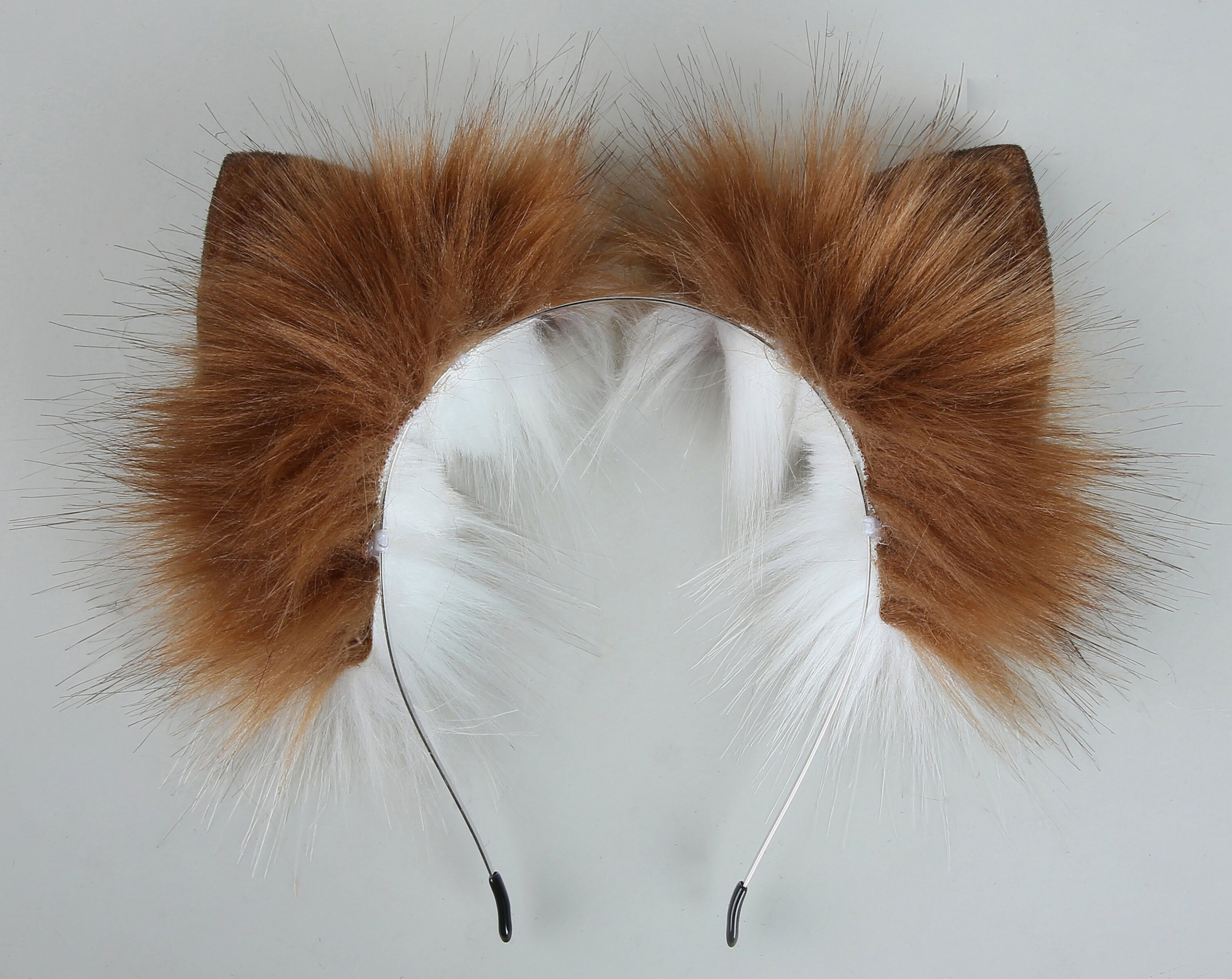 Coffee Black Fluffy Tug Tail Plug and Ear Set Fluffy Fox Tail - Etsy
