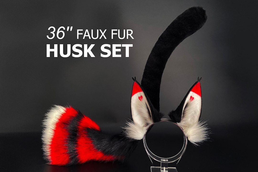 Faux Fur Husk Ears Husk Tail Hazbin Hotel Cosplay Ears - Husk Tail ...