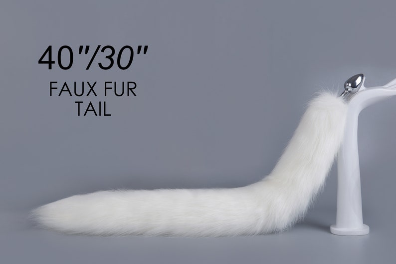 White fox tail butt plug tail plug long fox tail plug sextoy | Etsy