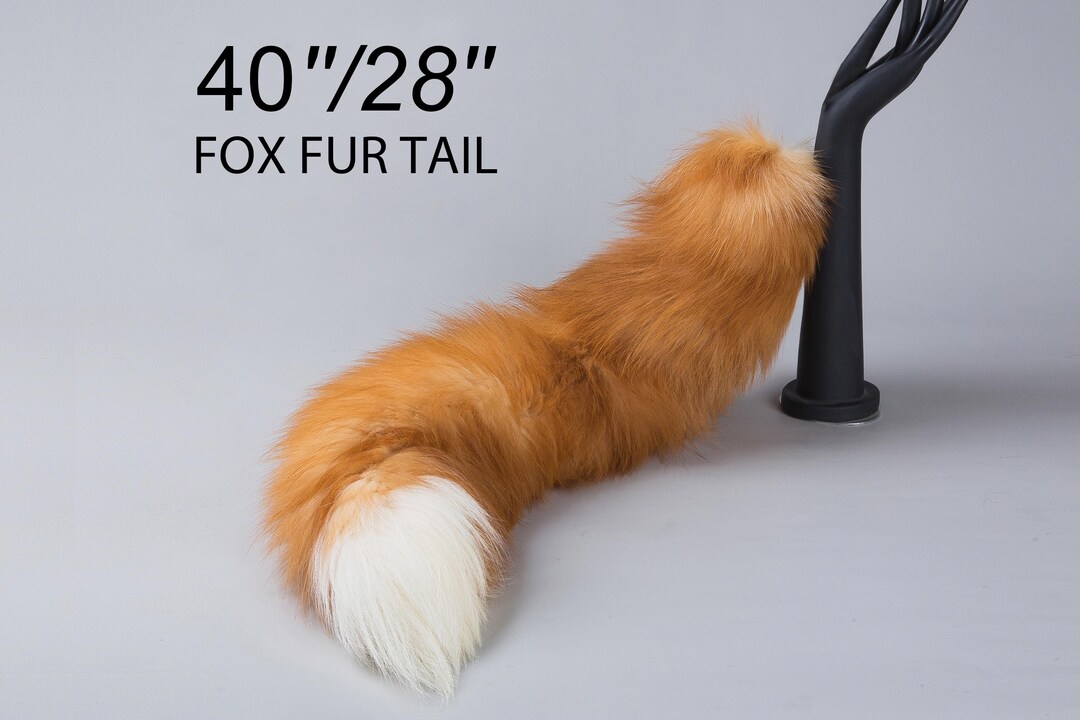 Aliriga Real Fur Maned Wolf Tail Therian Brown Fox Fur Fox Tail ...