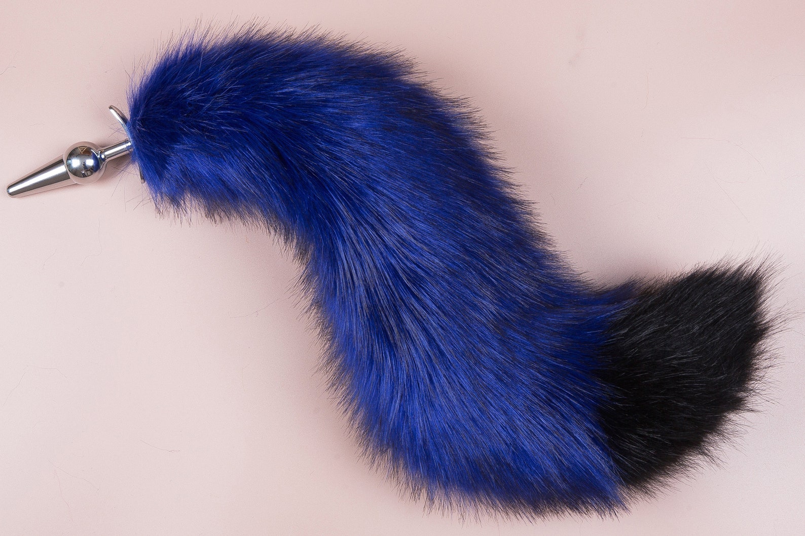 Black and blue fox tail plug and ear neko ear and tail set | Etsy