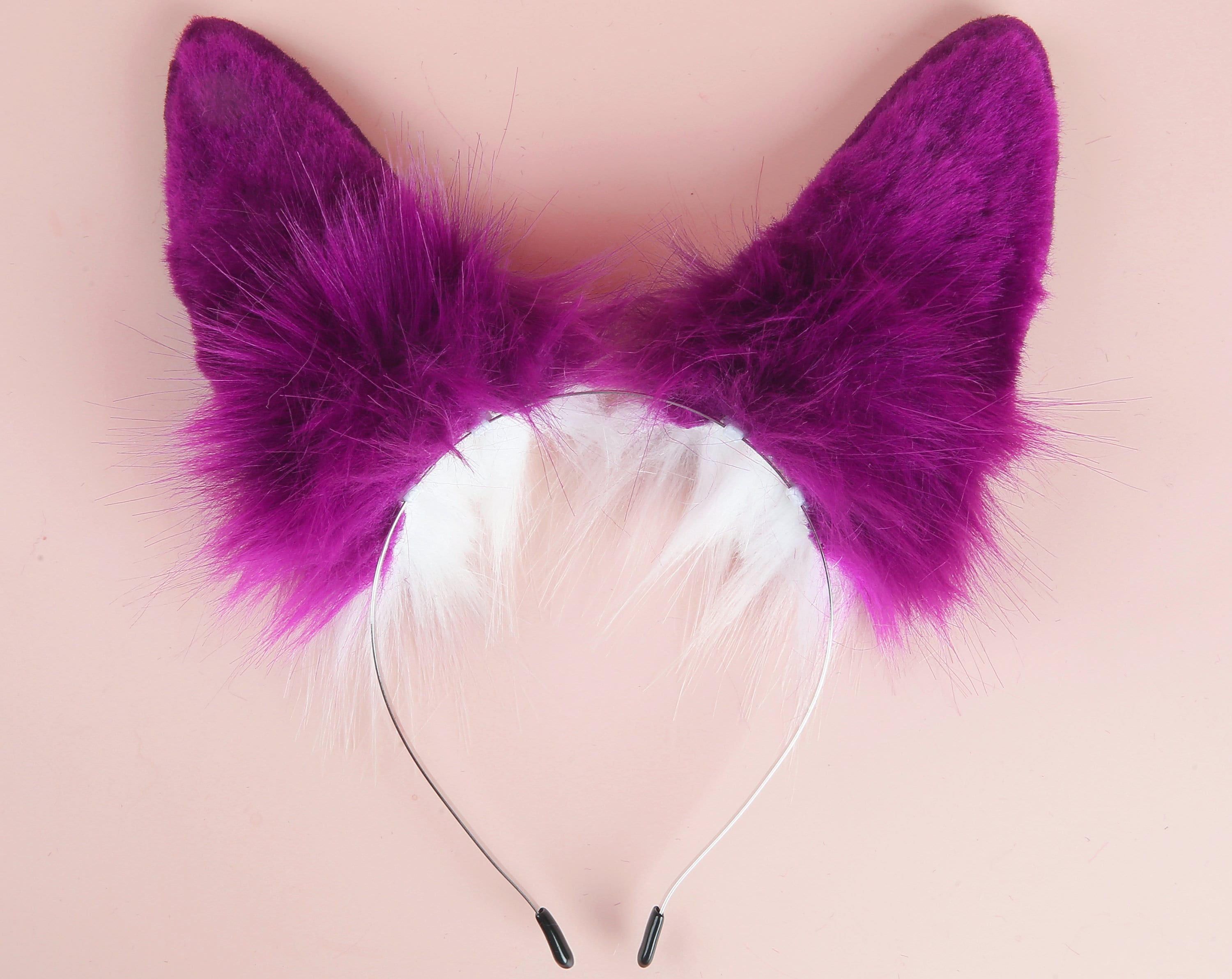 Bunny Tail Plug and Ear Set Purple White Rabbit Tail Butt Plug - Etsy