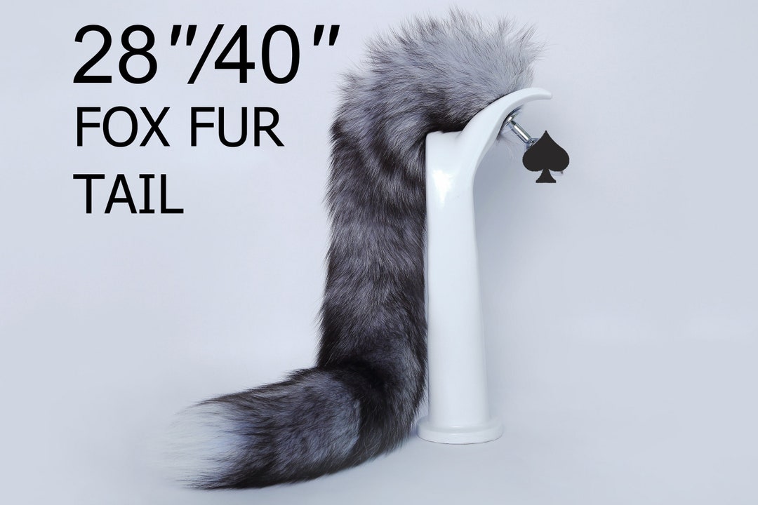 Aliriga Fox Tail Plug Gray Fox Fur Fox Tail Butt Plug Wolf Tail Plug ...
