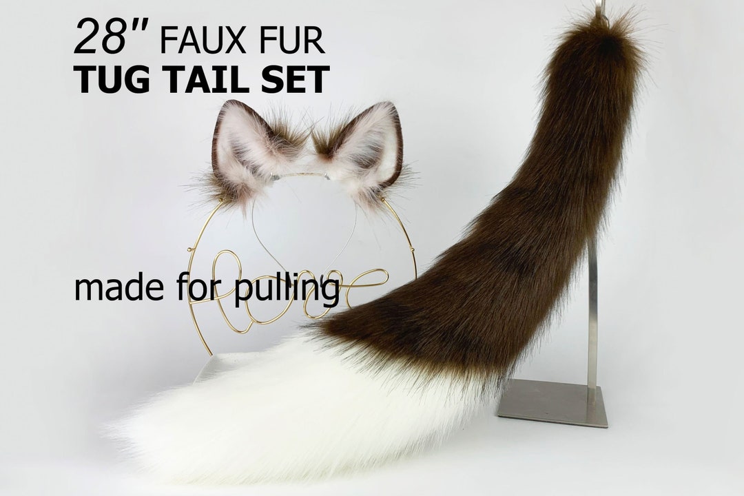 Realistic Faux Fur Hyena Ear and Tail Set Shepherd Dog Ear and Tail Set ...
