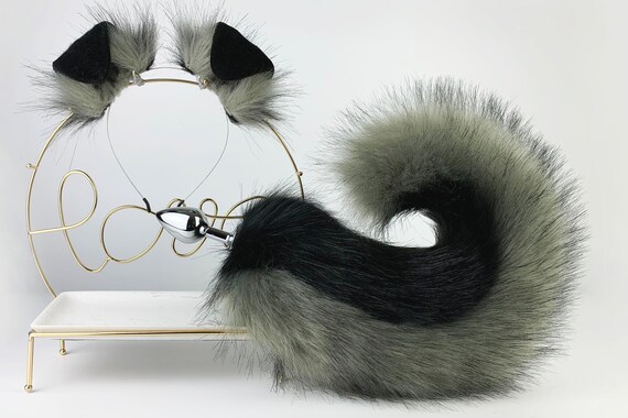 Black Grey Puppy Ear and Tail Set Shepherd Dog Ear and Tail - Etsy
