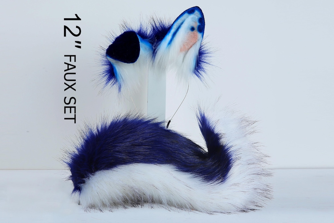 Realistic Faux Fur Puppy Tail and Ear Set Shiba Inu Dog Tail and Ears ...