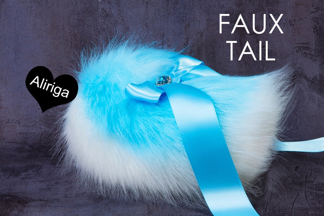 Blue Bunny Tail Anime Cosplay Rabbit Tail Furry Deer Tail Cosplay ...