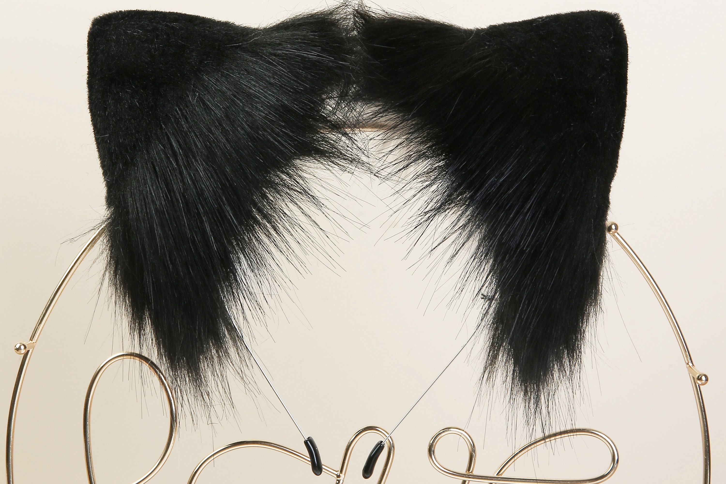 Black and White Cat Ear and Tail Plug Set-kitten Tail Buttplug | Etsy