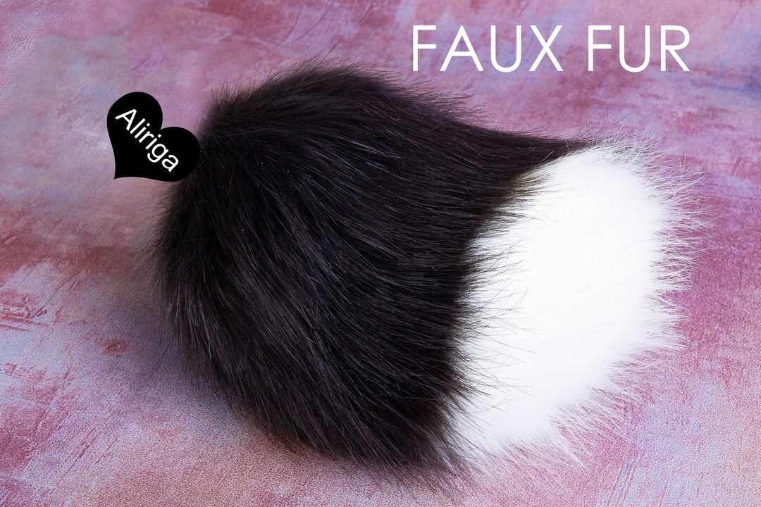 Black and White Bunny Tail Anime Cosplay Rabbit Tail Furry Deer Tail ...