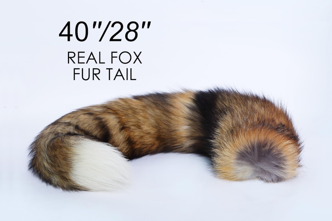 Aliriga Real Fur Fox Tail Cosplay Brown Fox Fur Fox Tail Long Wolf Tail ...