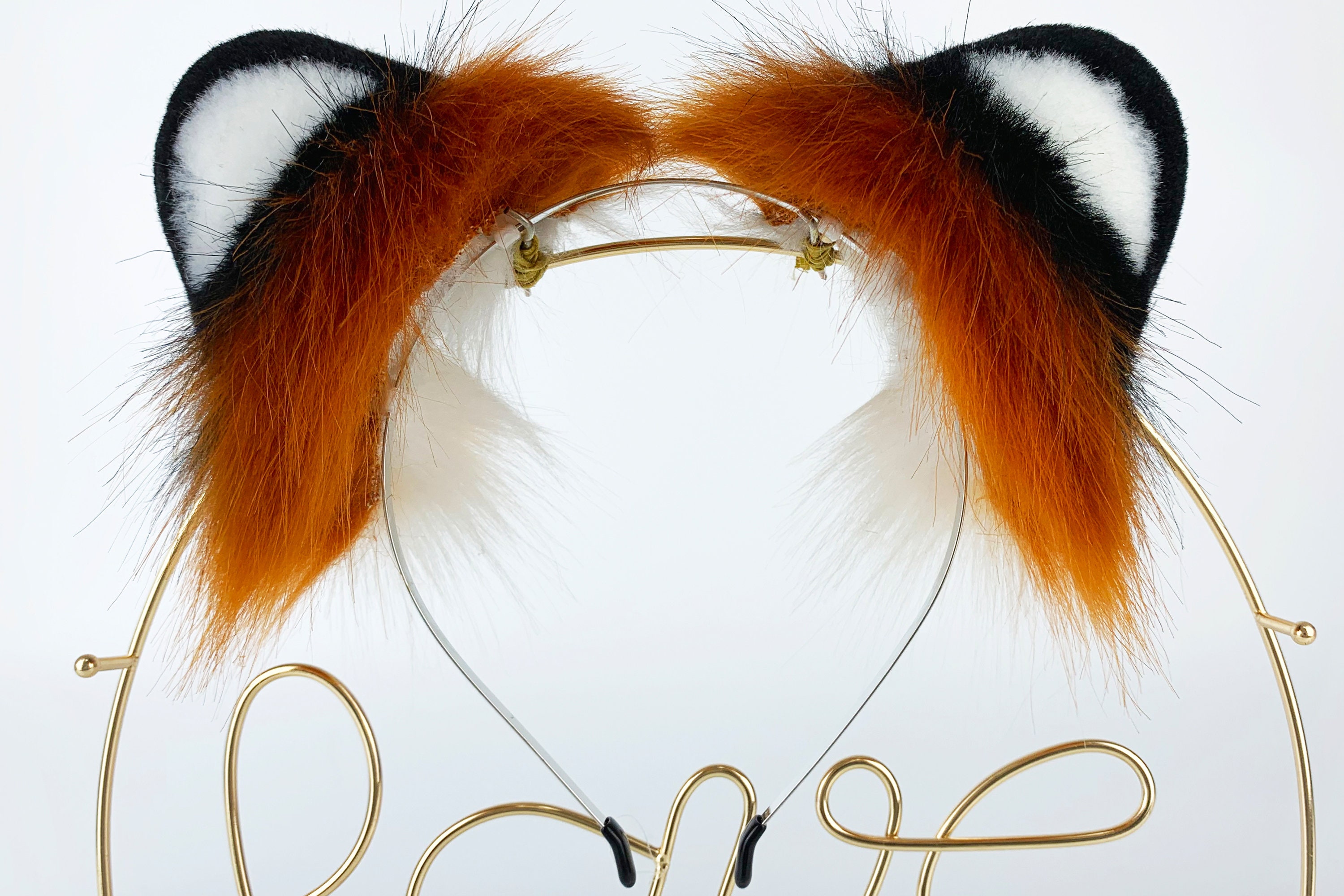Realistic Faux Fur Golden Tiger Ear and Tail Set Tiger Tail and Ear ...