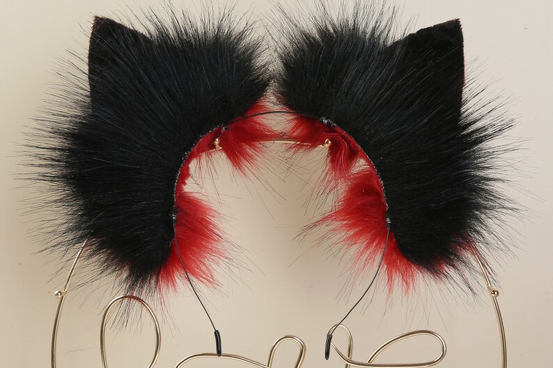 Black Red Fox Tail Plug And Ear Set Wolf Tail Buttplug Ass Etsy