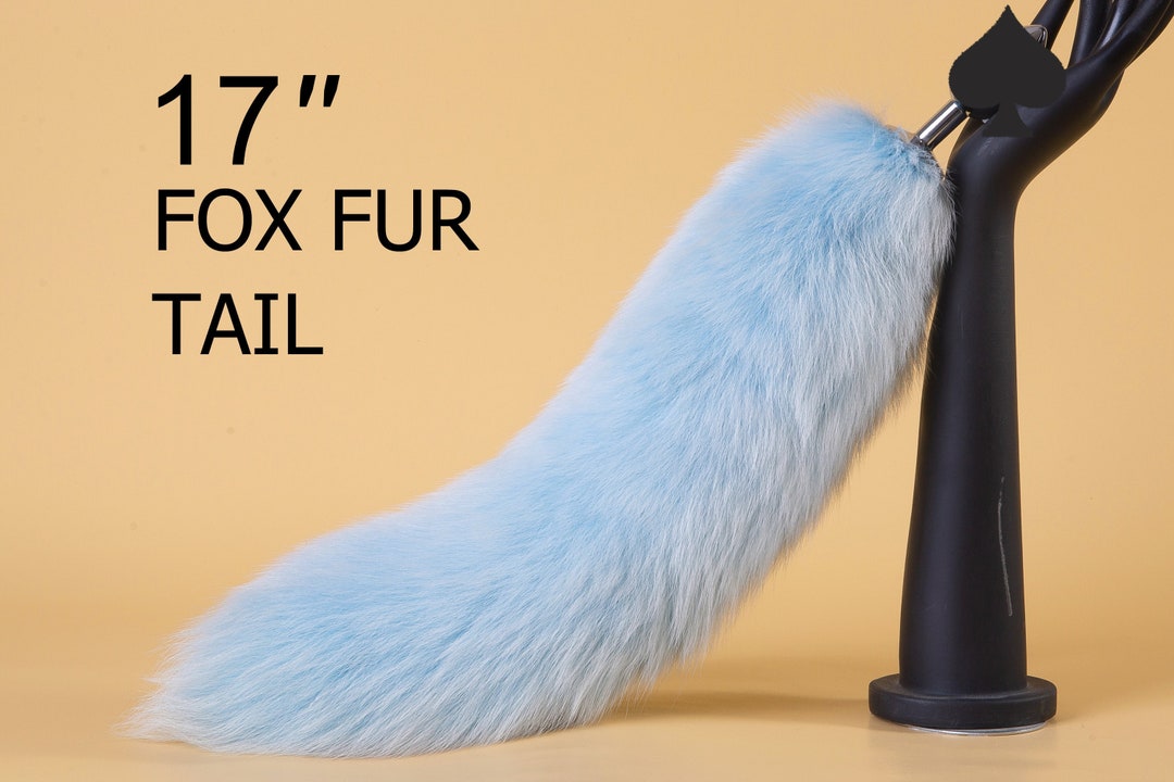 Aliriga Blue Fox Fur Tail Plug Fox Tail Plug Wolf Tail Butt Plug Cat ...