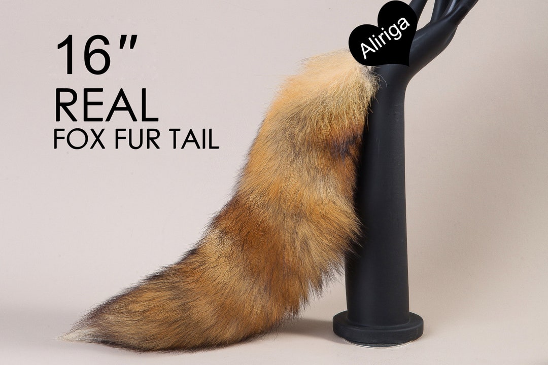 Aliriga Real Fur Fox Tail Cosplay Brown Fox Fur Fox Tail Short Wolf ...