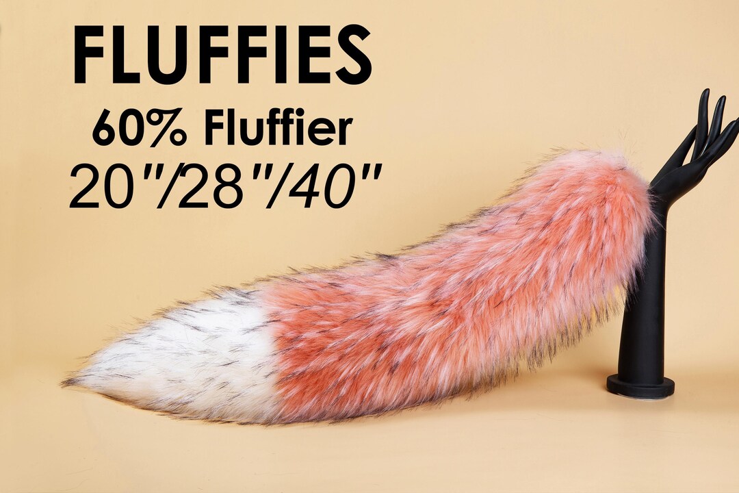 Pink Fluffy Fox Tail Faux Fur Wolf Tail Anime Cosplay Tail Petplay ...
