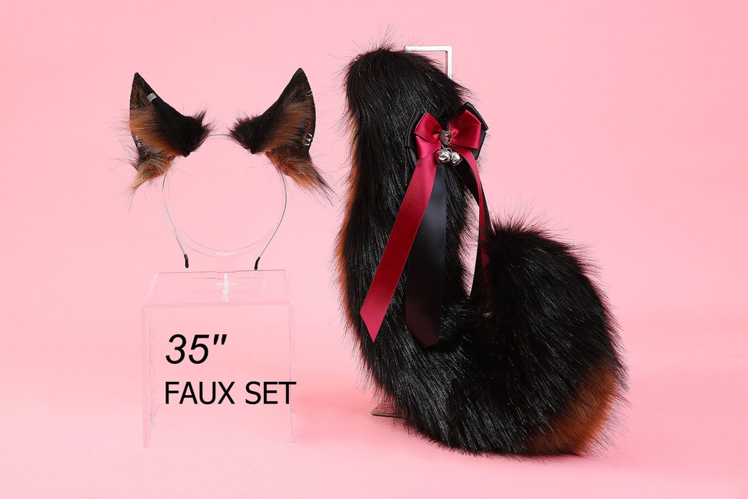 Realistic Faux Fur Puppy Ear and Tail Set Shepherd Dog Ear and Tail Set ...