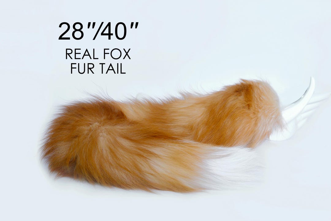 Aliriga Real Fur Fox Tail Cosplay Pink Fox Fur Fox Tail Long Wolf Tail ...