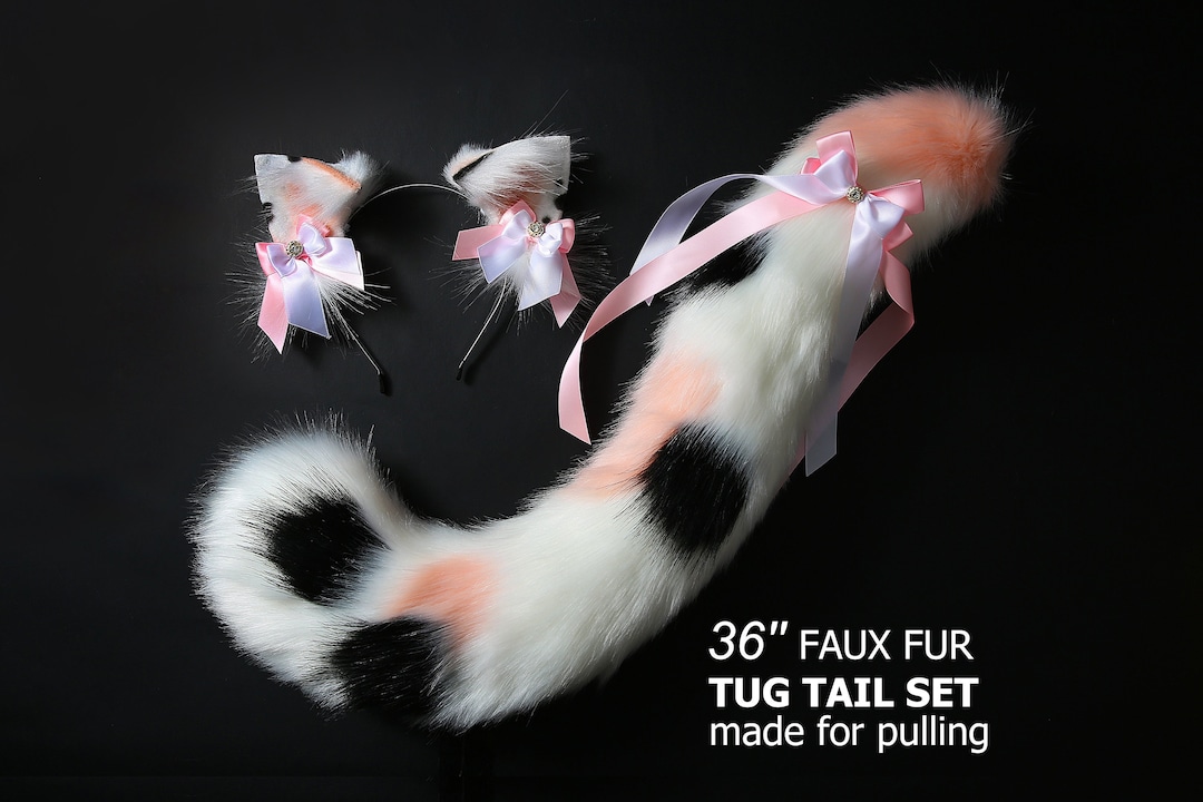 Cat Tail and Ear Set Cosplay Cat Ear Headband Kitten Ear and Tail ...
