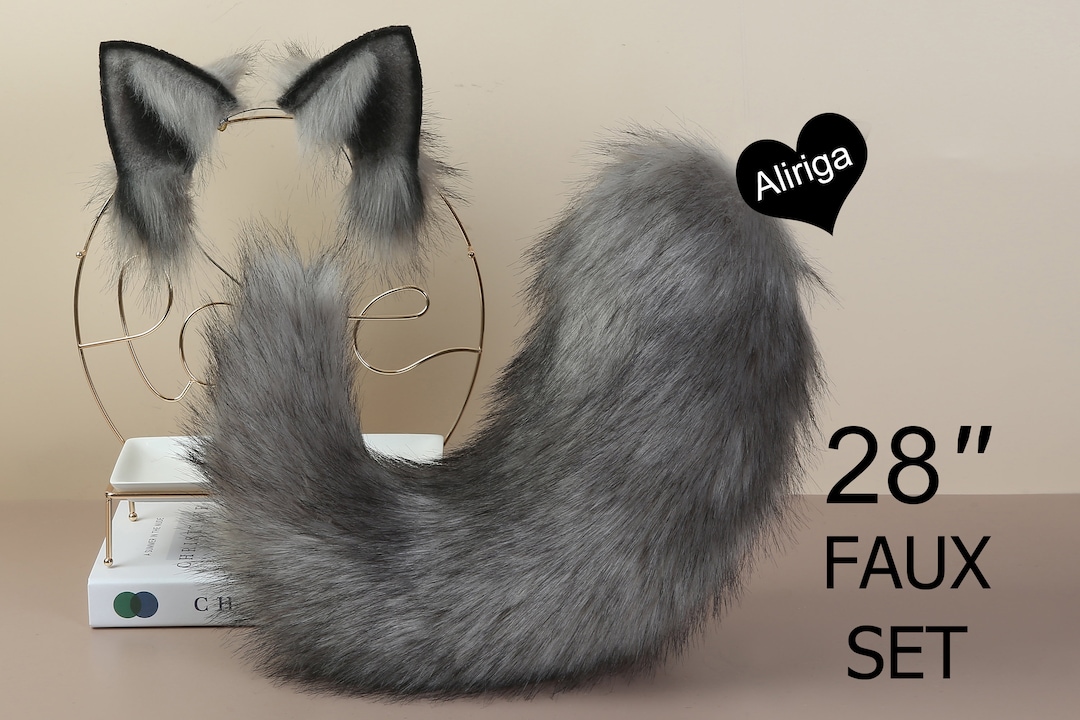 Realistic Faux Fur Fox Tail and Ear Wolf Tail and Ear Kitten Ear and ...