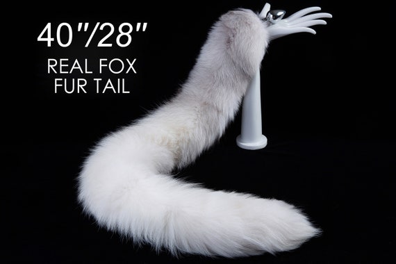 White Gray Real Wolf Tail Butt Plug Tail Long Fox Tail Plug | Etsy