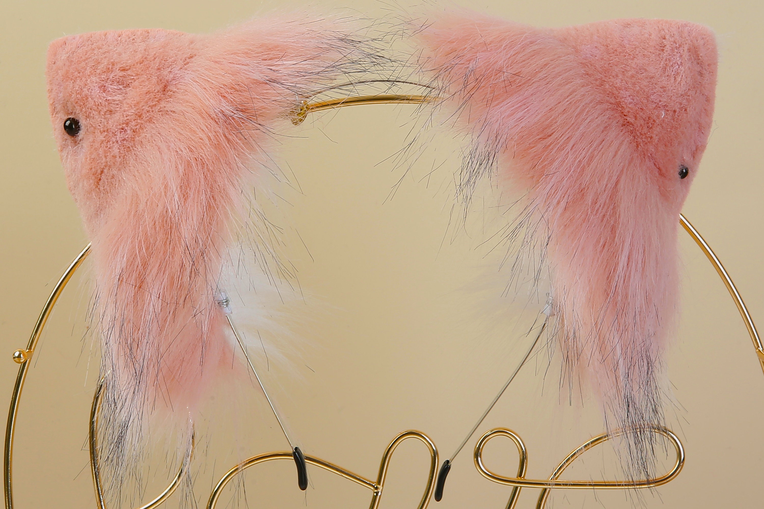 White Pink Fox Tail Plug and Ears Set Faux Fur Curly Tail Butt | Etsy