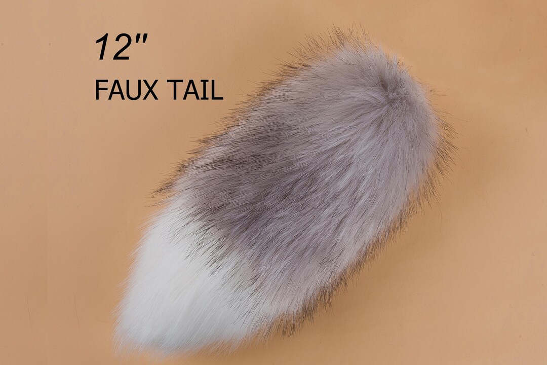 Gray and White Bunny Tail Anime Cosplay Rabbit Tail Furry Deer Tail ...