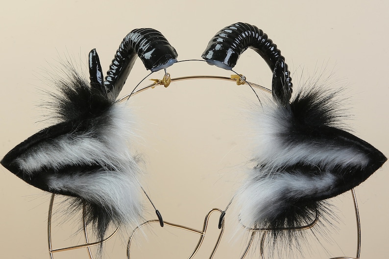 Goat Ear Headband Faux Fur Black Sheep Ear Halloween Gift - Etsy