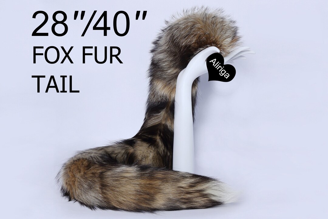 Aliriga Real Fur Fox Tail Cosplay Brown Fox Fur Fox Tail Long Wolf Tail ...