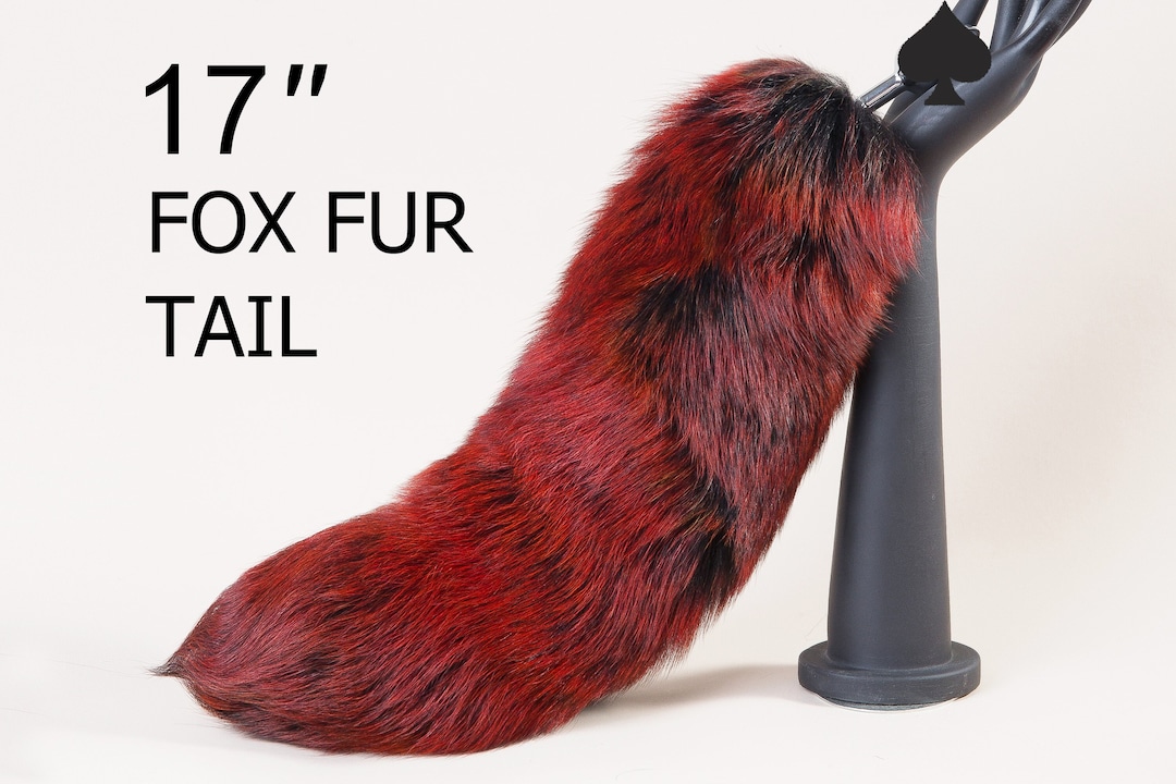Red Black Fox Fur Tail Plug Fox Tail Plug Wolf Tail Butt Plug Cat Tail ...