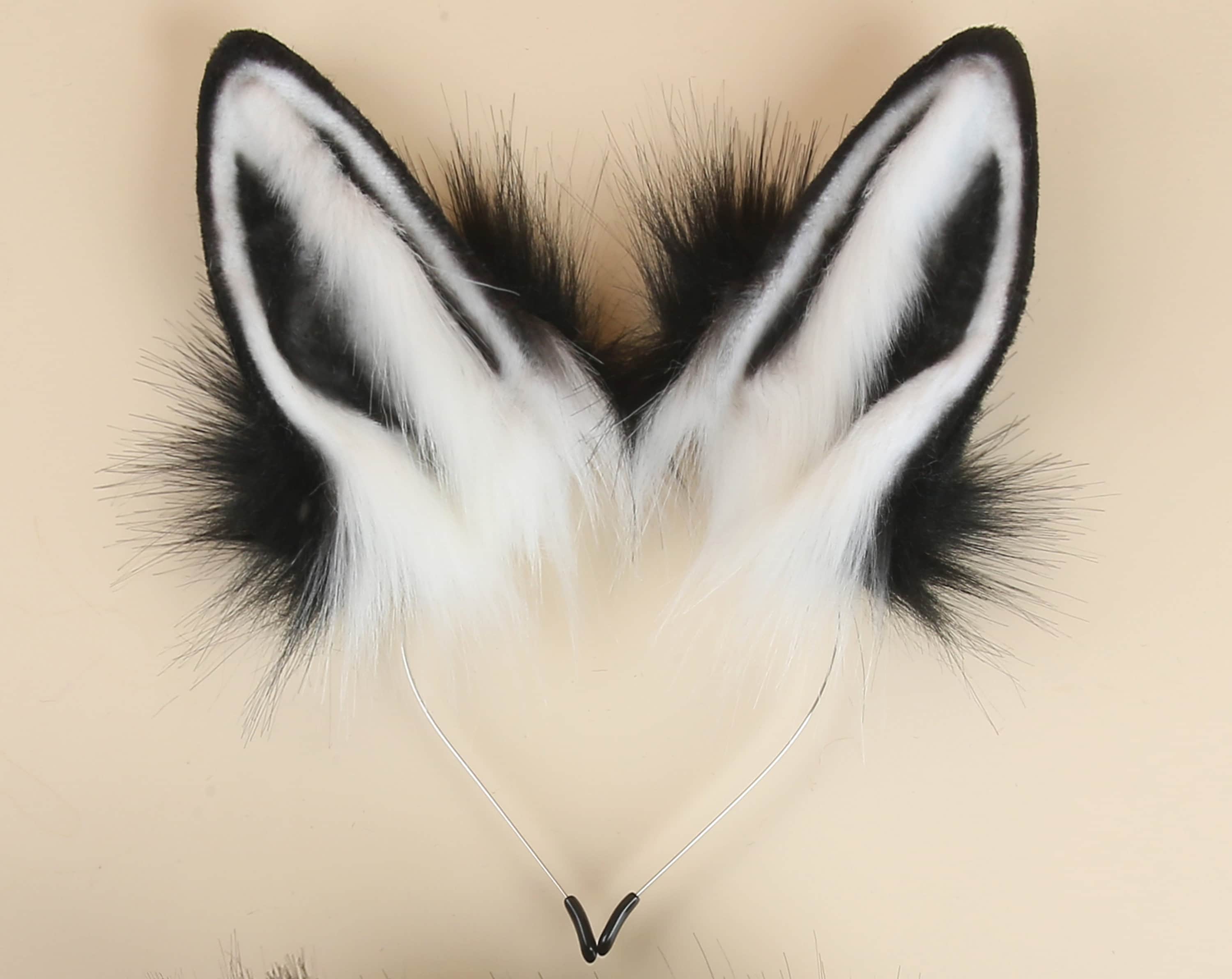 Black bunny tail plug and ear set bunny tail butt plug tail | Etsy