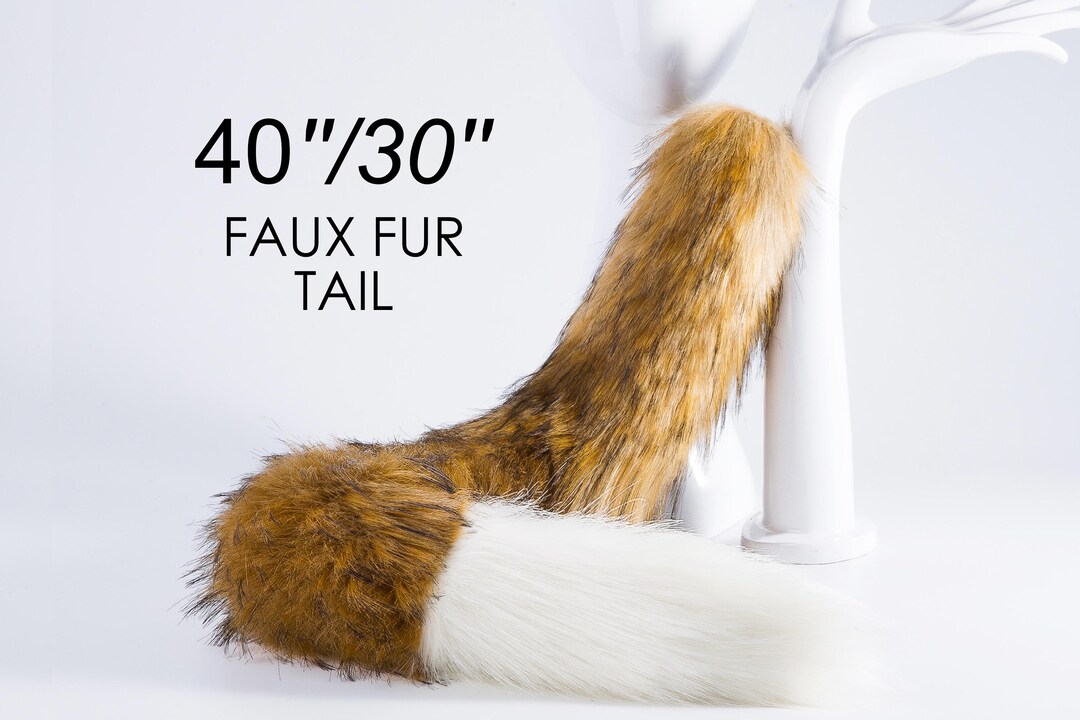 Brown Realistic Faux Fur Fox Tail Fake Fur Fox Tail Anime Cosplay Wolf ...