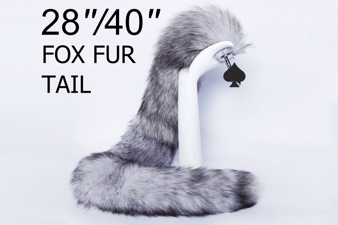 Aliriga Gray Fox Tail Plug Fox Fur Fox Tail Butt Plug Wolf Tail Plug ...